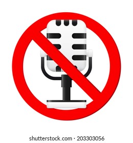 No Recording Sign No Microphone Sign Stock Vector (Royalty Free) 1229707045