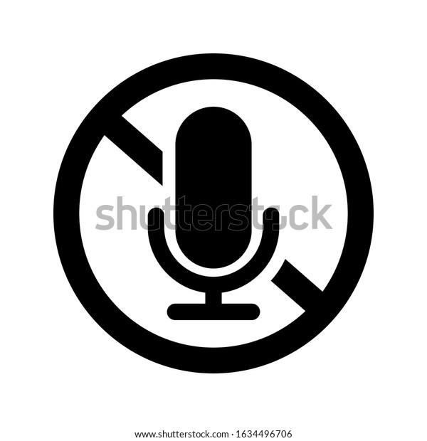 No Microphone Vector Icon Speaker Symbol Stock Vector (Royalty Free ...