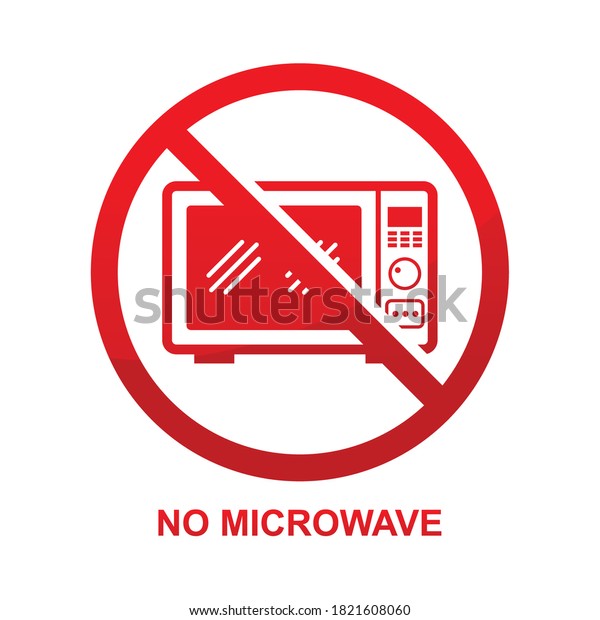 No Microwave Sign Isolated On White Stock Vector (Royalty Free ...
