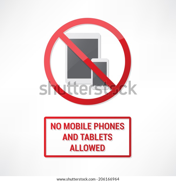 No Mobile Phones Tablets Allowed: vector de stock (libre de regalías ...