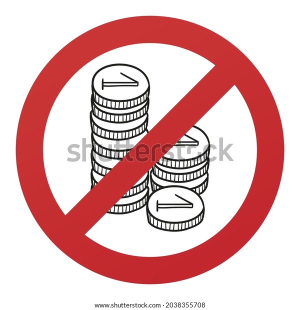No Money Stack Symbol Isolated On Stock Vector (Royalty Free ...