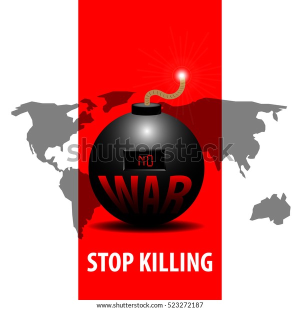 No More War Graphic Design Vector Stock Vector (Royalty Free) 523272187 ...