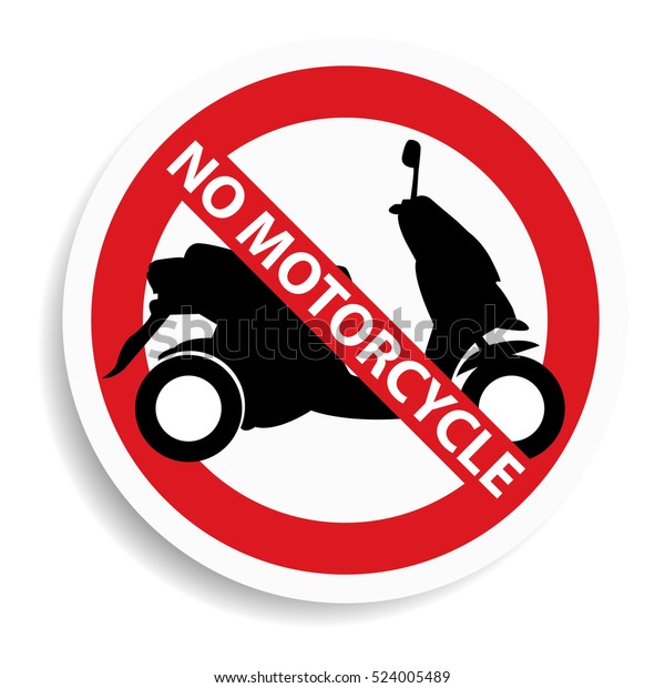 No Motorcycle Sign On White Backgroundvector Stock Vector (Royalty Free ...