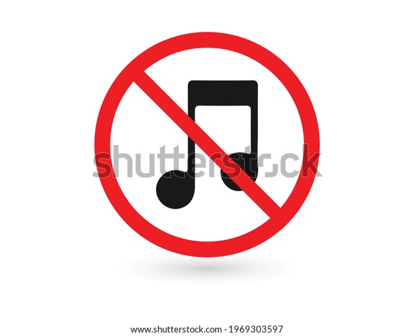 No Music Note Icon On White Stock Vector (Royalty Free) 1969303597 ...
