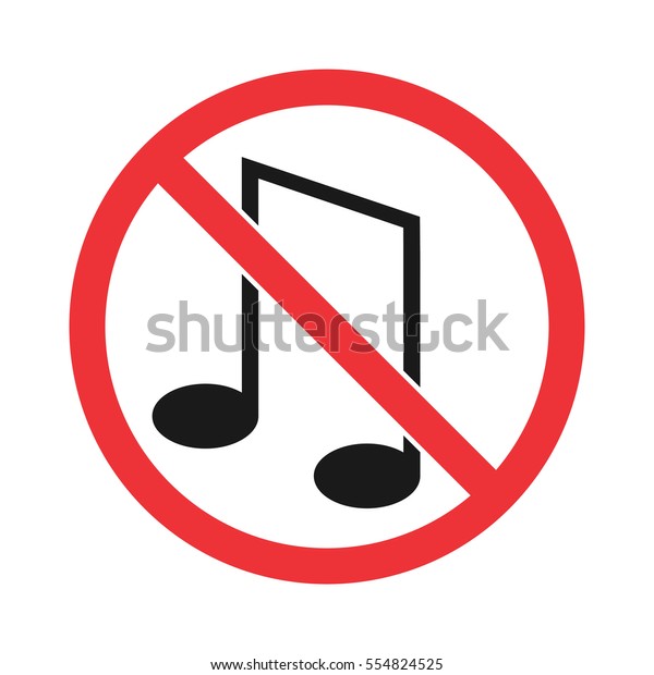 No Music Sign Stock Vector (Royalty Free) 554824525 | Shutterstock