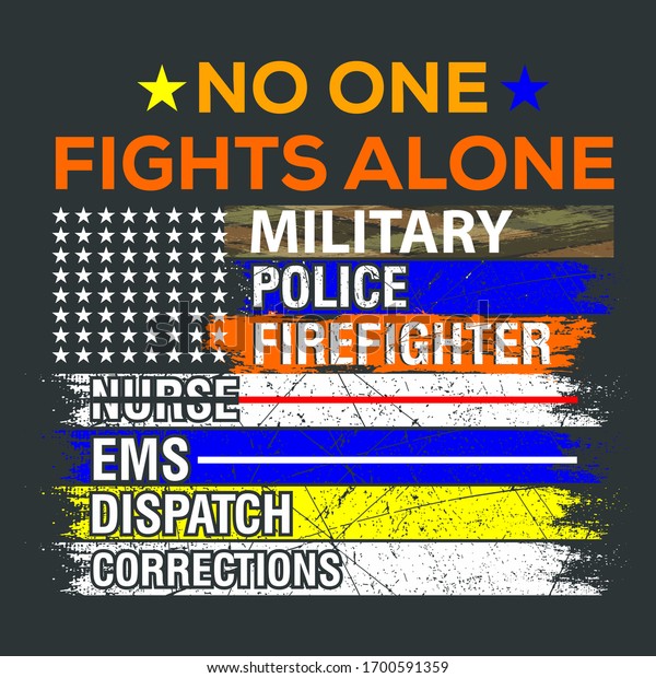 No One Fights Alone Military Police 库存矢量图（免版税）1700591359