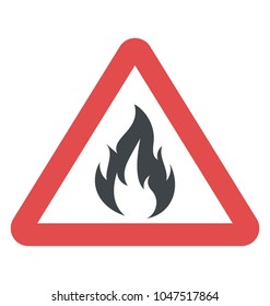 Flammable Sign Flame Pictogram White Triangle Stock Vector (Royalty ...