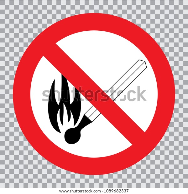 No Open Flame Sign No Fire Stock Vector (Royalty Free) 1089682337