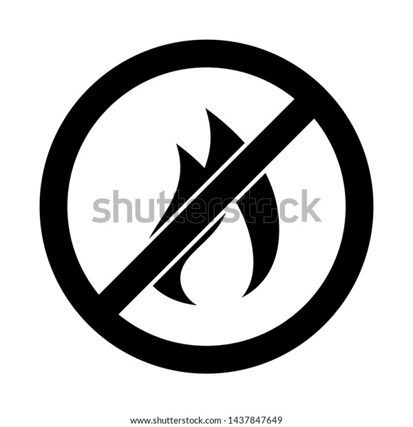 No Open Flame Sign No Fire Stock Vector (Royalty Free) 1437847649