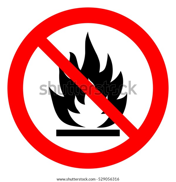 No Open Flame Sign No Fire Stock Vector (Royalty Free) 529056316