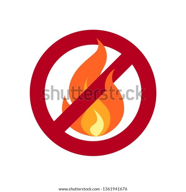 No Open Flame Sign Simple Vector Stock Vector (Royalty Free) 1361941676