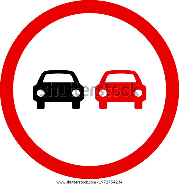 No Overtaking Sign Red Circle Background Stock Vector (Royalty Free ...