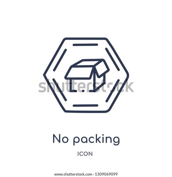 No Packing Icon Signs Outline Collection Stock Vector (Royalty Free ...
