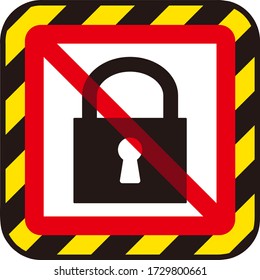 No Padlock Sign Isolated Vector Illustration Stock Vector (Royalty Free ...