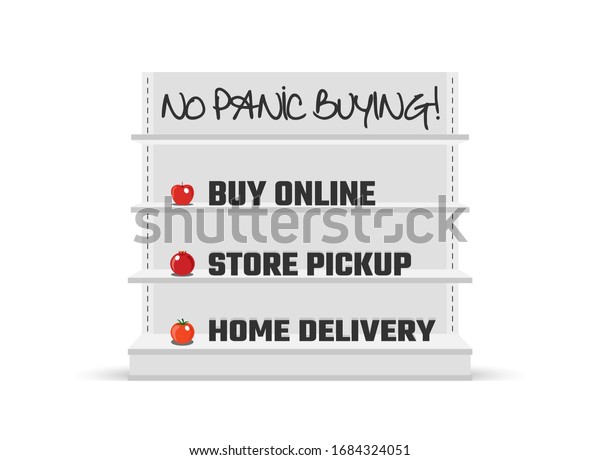 No Panic Buying Encouraging Customer Use Stock Vector (Royalty Free ...