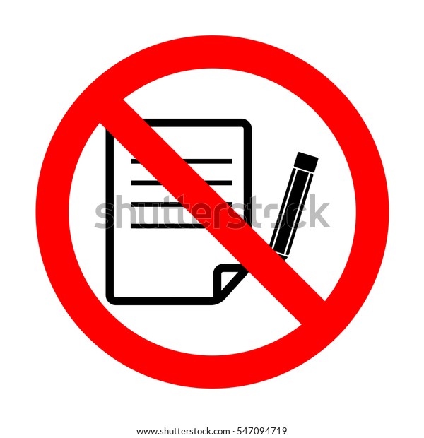 No Paper Pencil Sign Stock Vector (Royalty Free) 547094719