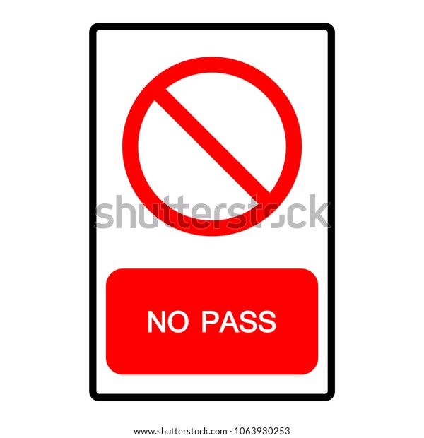 Vektor Stok No Pass Symbol Signvector Illustration Isolated (Tanpa ...