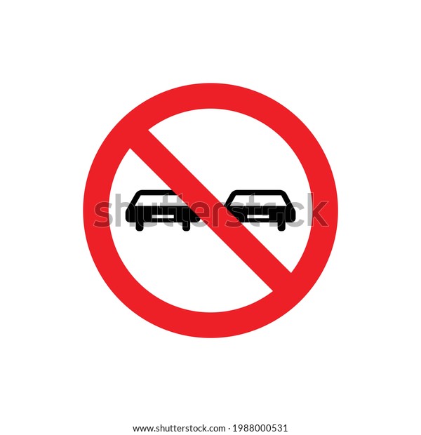 No Passing Road Sign Flat Style Stock Vector (Royalty Free) 1988000531 ...