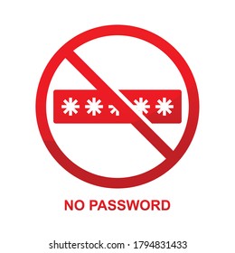No Password Sign Isolated On White Stock Vector (Royalty Free ...