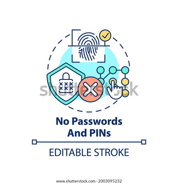 No Passwords Pins Concept Icon Unprotected Stock Vector (Royalty Free ...