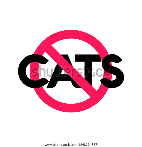 No Pet Cats Allowed Cancelled Flat Stock Vector (Royalty Free ...