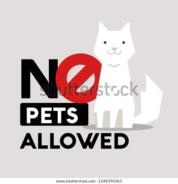 No Pet Cats Allowed Cancelled Flat Stock Vector (Royalty Free ...