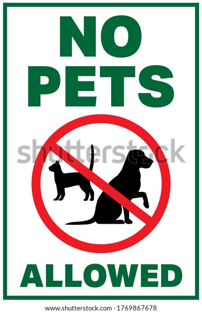 No Pets Allowed Warning Sign Stock Vector (Royalty Free) 1769867678