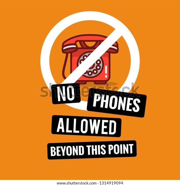 No Phone Allowed Sign Retro Phone Stock Vector (Royalty Free ...