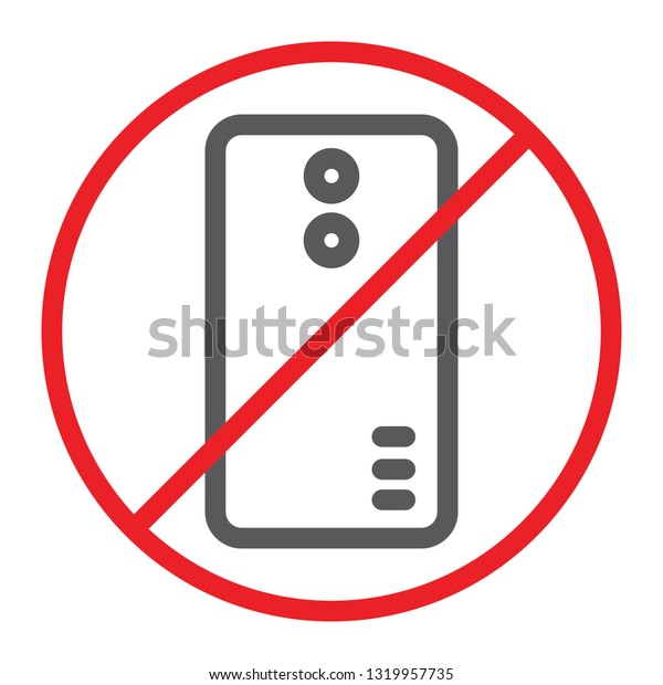 No Phone Line Icon Prohibited Ban Stock Vector (Royalty Free ...