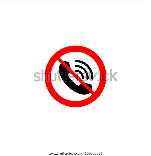 No Phone Receiver Sign No Call Stock Vector (Royalty Free) 630055586 ...