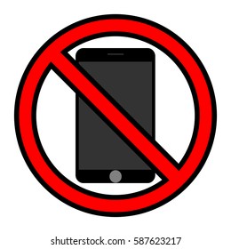 No Phone Red Sign Stock Vector (Royalty Free) 587623217 | Shutterstock