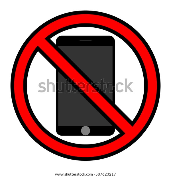 No Phone Red Sign Stock Vector (Royalty Free) 587623217 | Shutterstock
