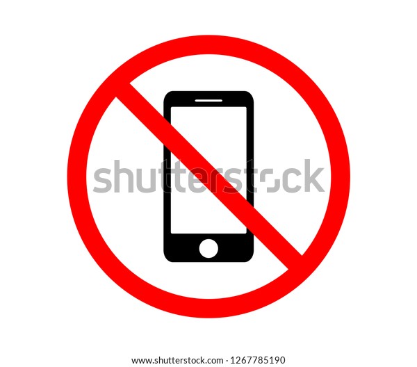No Phone Sign No Talking Calling Stock Vector (Royalty Free) 1267785190