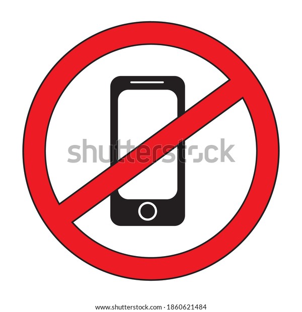 No Phone Warning Symbol Prohibit Using Stock Vector (Royalty Free ...