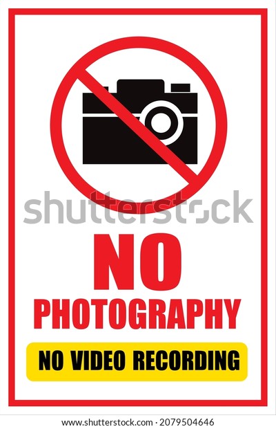 No Photography No Video Recording Vector Stock Vector (Royalty Free ...
