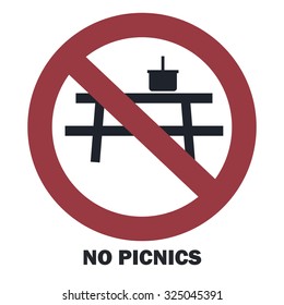 No Picnics Sign Vector Illustration Stock Vector (Royalty Free ...