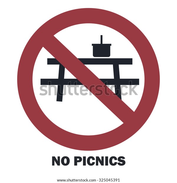 No Picnics Sign Vector Illustration: เวกเตอร์สต็อก (ปลอดค่าลิขสิทธิ์ ...