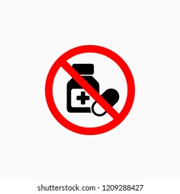 No Pills Icon No Tablet Vector Stock Vector (Royalty Free) 1209288427 ...