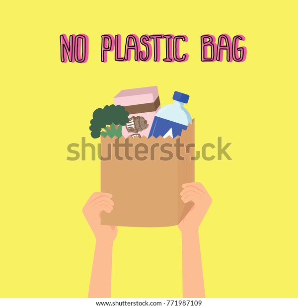 No plastic bag logo and poster design.