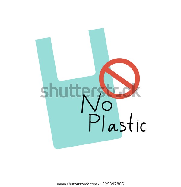 No Plastic Bag Sign Save Earth Stock Vector (Royalty Free) 1595397805 ...