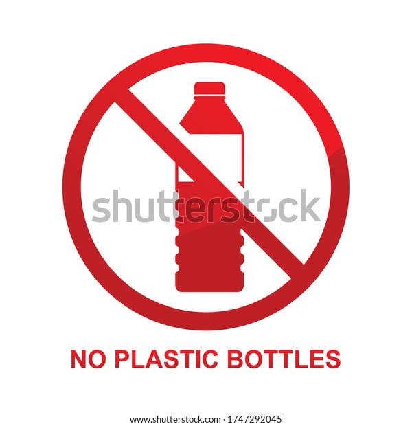No Plastic Bottles Sign Isolated On Stock Vector (Royalty Free ...