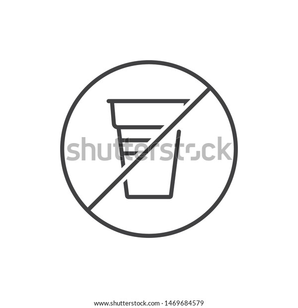 No Plastic Cups Line Icon Stock Vector (Royalty Free) 1469684579 ...