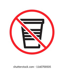 No Plastic Cups Sign Save Earth: vector de stock (libre de regalías ...