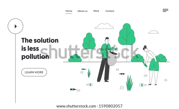No Plastic Pollution Save Nature Website Stok Vektör (Telifsiz ...