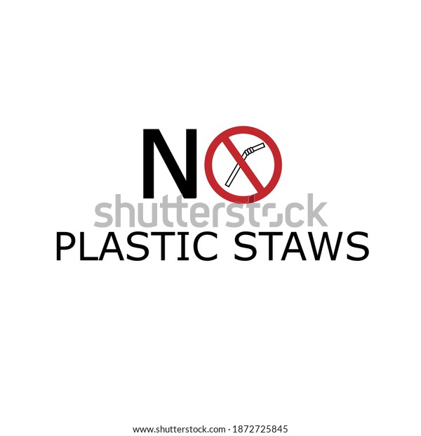 No Plastic Straws Icon Stop Using Stock Vector (Royalty Free ...