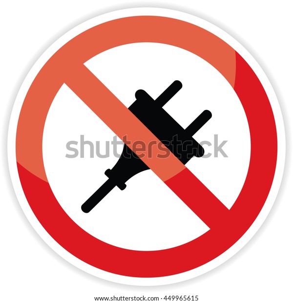 No Plug Sign On White Backgroundvector Stock Vector (Royalty Free ...
