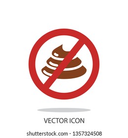 No Pooping Sign Icon Vector Stock Vector (Royalty Free) 1357324508 ...