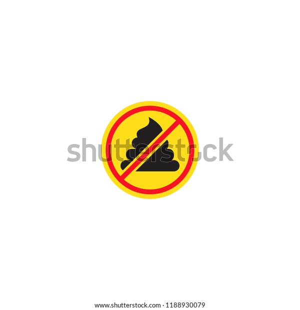 No Pooping Sign Isolated Stock Vector (Royalty Free) 1188930079