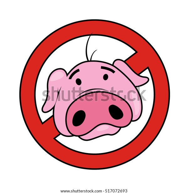 No Pork Sign Stock Vector (Royalty Free) 517072693