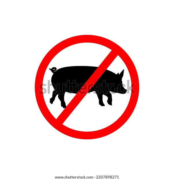 No Pork Sign No Pork Symbol Stock Vector (Royalty Free) 2207898271 ...